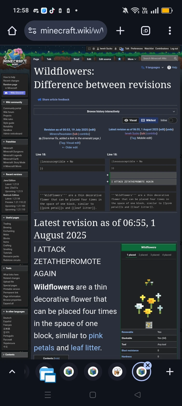 what is happening in minecraft wiki? | Fandom