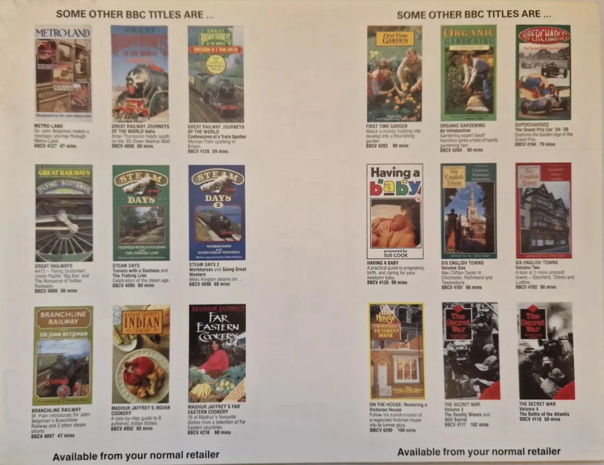 BBC Special Interest Inlay Promo 1989 | BBC Video (UK) Wiki | Fandom