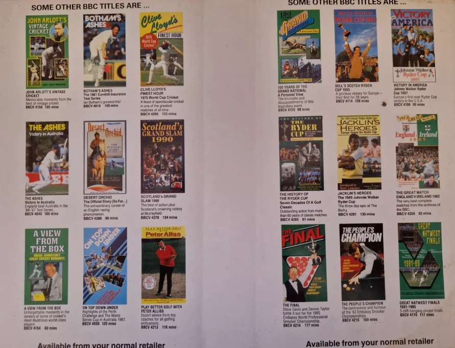 BBC Sports Inlay Promo 1990 | BBC Video (UK) Wiki | Fandom