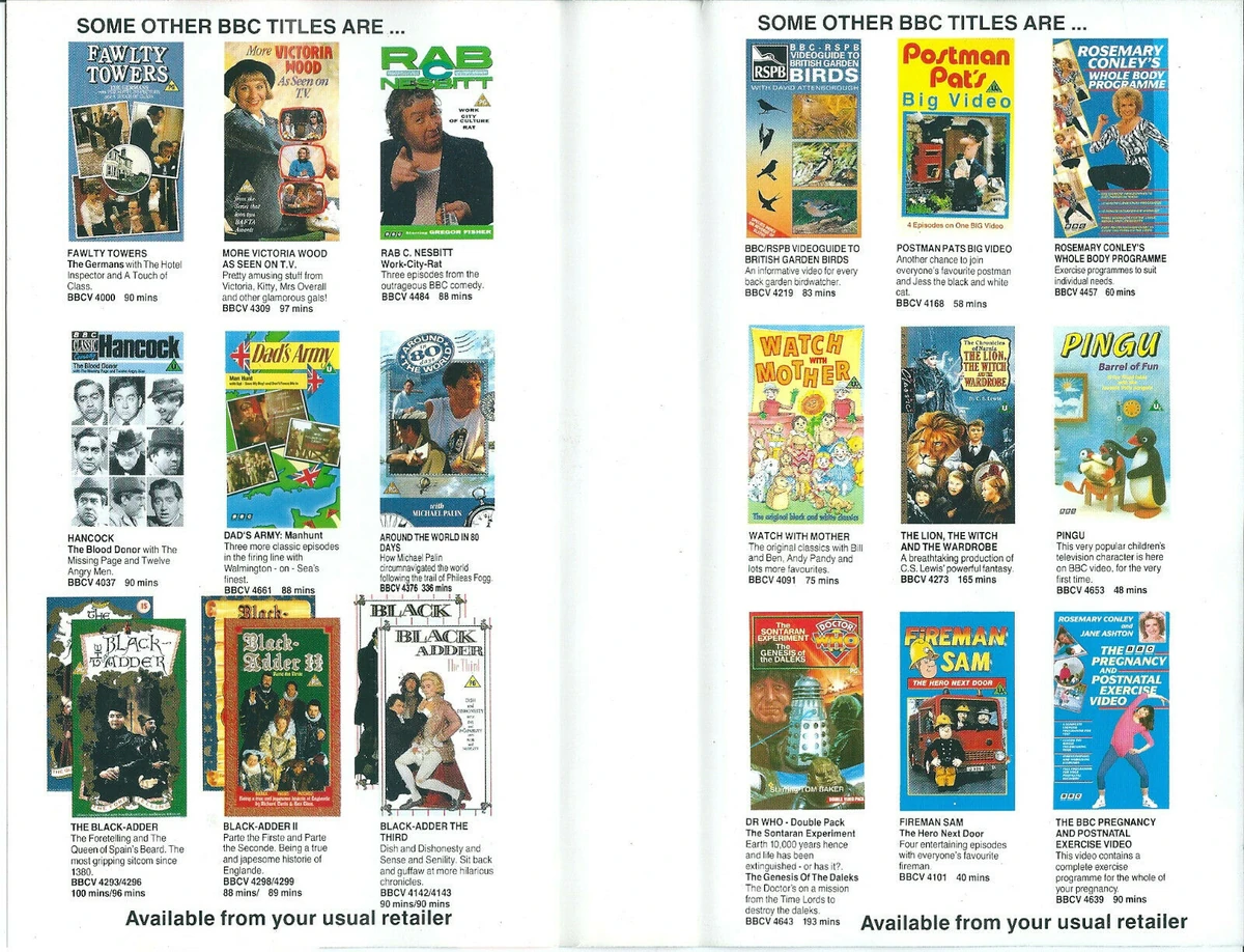 BBC Best Sellers Inlay Promo Late 1991 | BBC Video (UK) Wiki | Fandom
