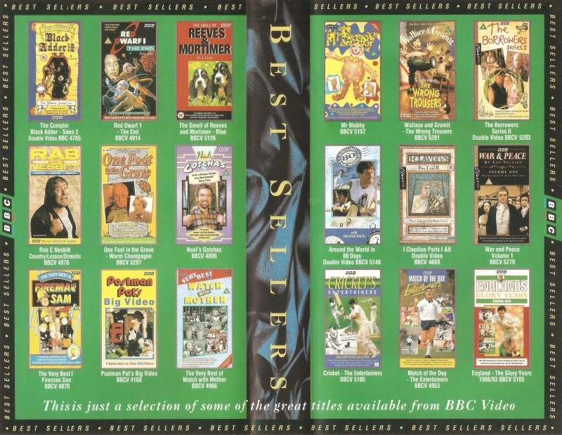 BBC Best Sellers Inlay Promo 1994 (w/green background) | BBC Video (UK ...