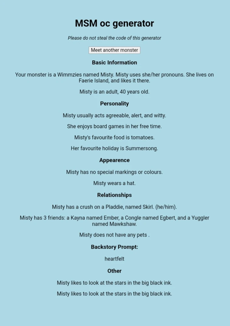 Generated a few ocs with bogglebrain's msm oc generator.. | Fandom