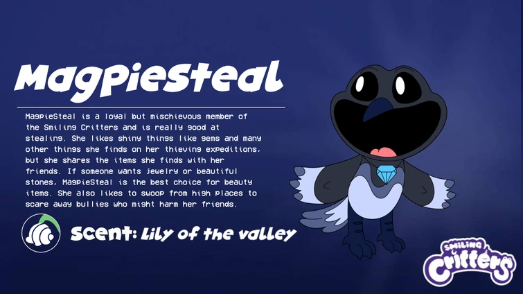 my 4th smiling critter oc MagpieSteal | Fandom