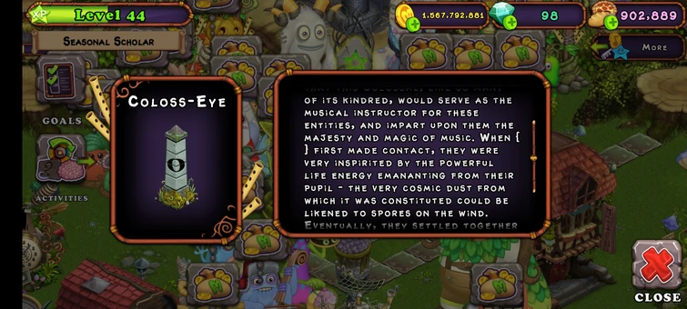 Not sure if anyone's noticed yet, but the Plant Island Coloss-Eye had ...