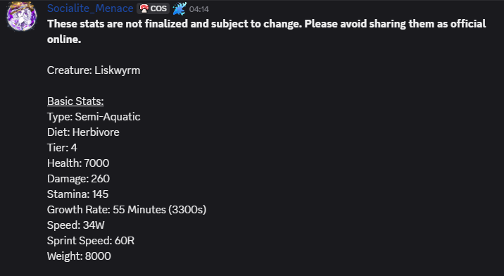 Liskwyrm Unofficial Stats And Sizing! | Fandom