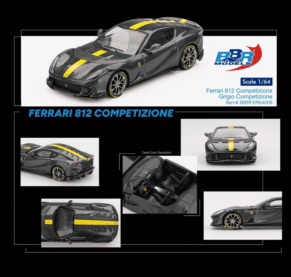 Ferrari 812 Competizione Grigio Competizione | BBR Diecast Models Wiki ...