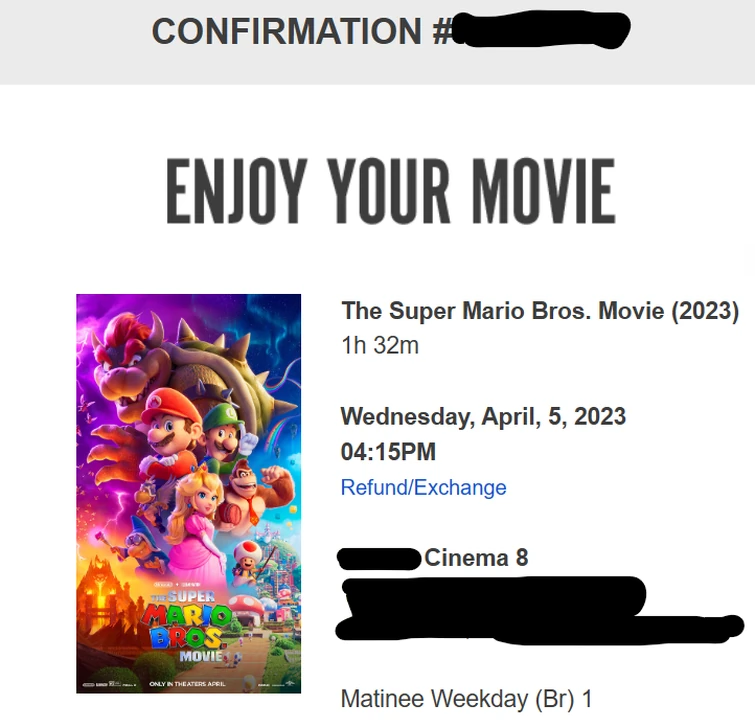 I bought tickets to the Mario movie!! | Fandom