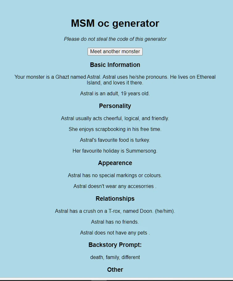 Using BoggleBrain's MSM oc generator | Fandom