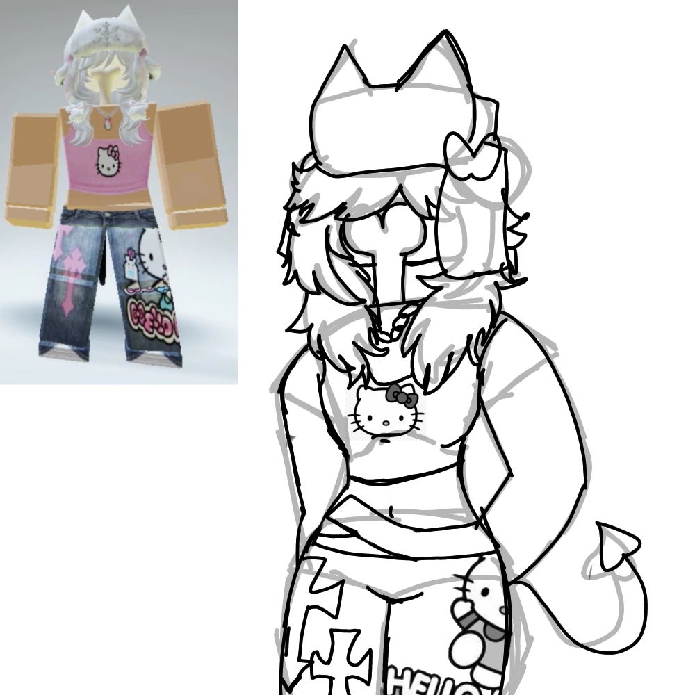 Trying to draw one of my Roblox avatars I use part 1 | Fandom