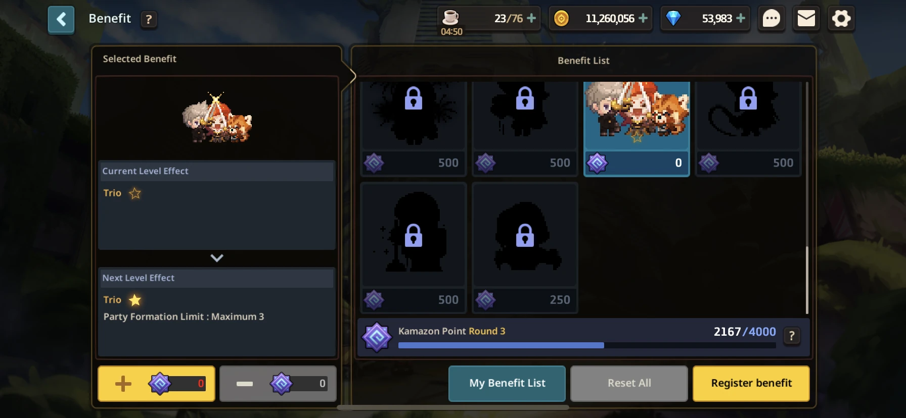 Trio benefit on Kama zone… | Fandom