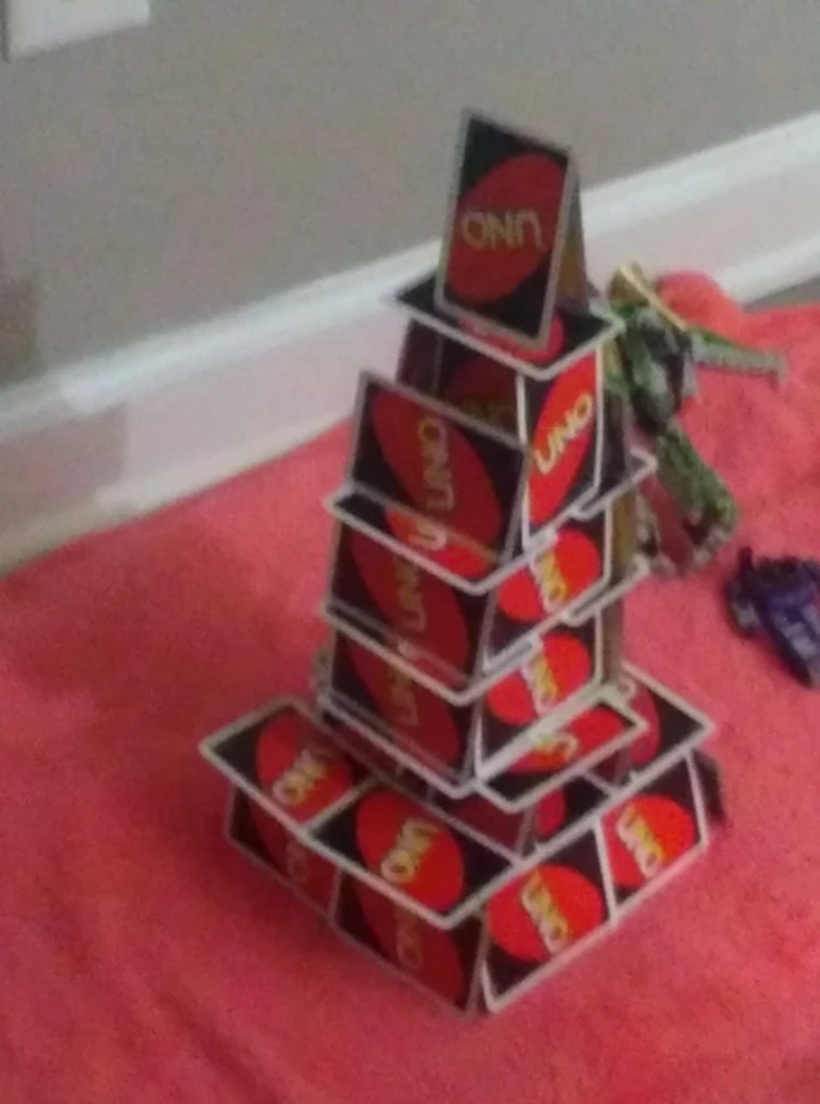 "Aw yeah, my tower of Uno cards!" :D | Fandom