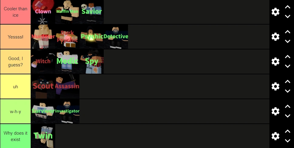 Tier List of Flicker Roles | Fandom