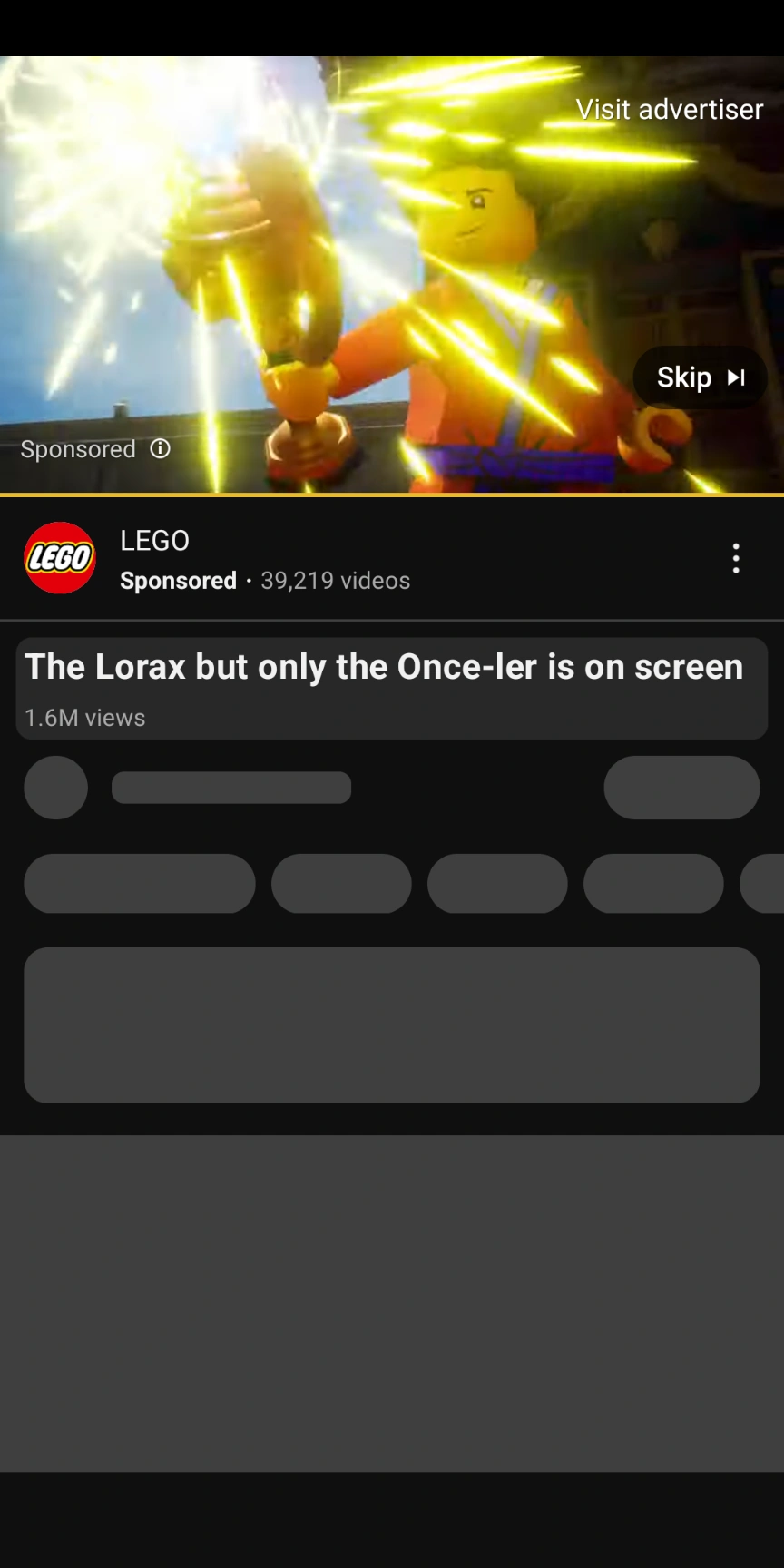 My video had a Ninjago ad. Just screenshot at the last moment. | Fandom