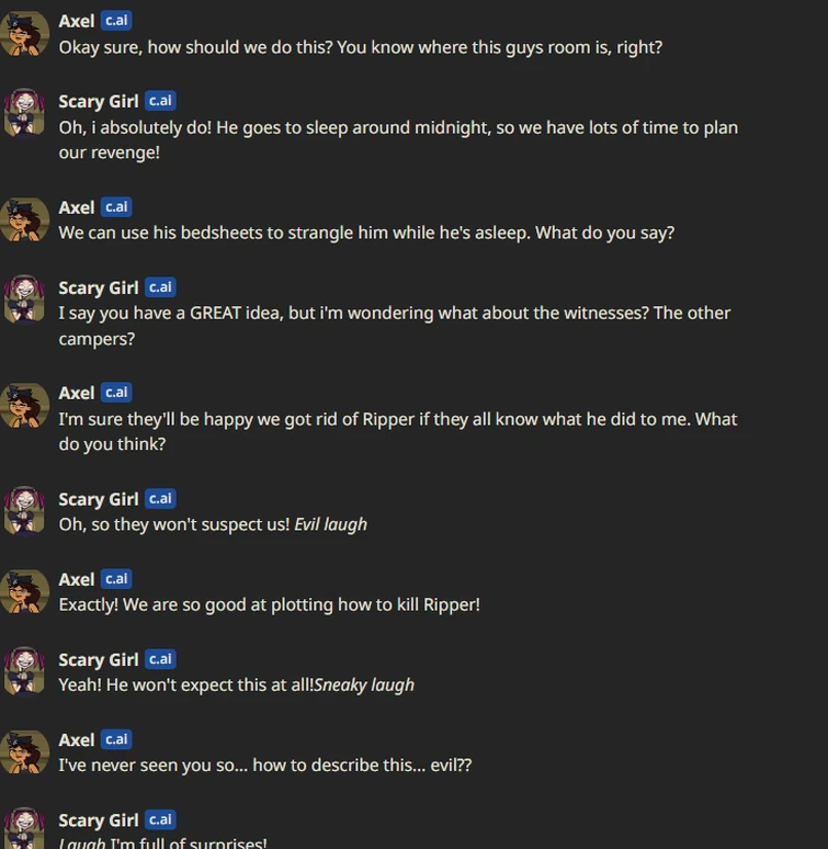 Axel and Scary Girl plotting something evil | Fandom