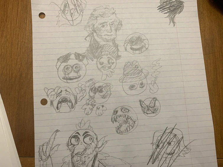 wiki ocs as cursed emojis (feat. Chica, GW, and crossed out sketches of ...