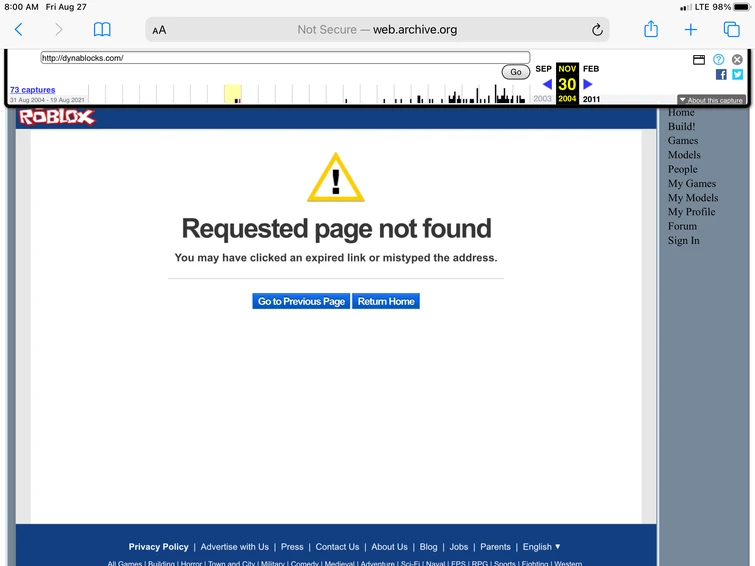 Extremely old roblox errors | Fandom