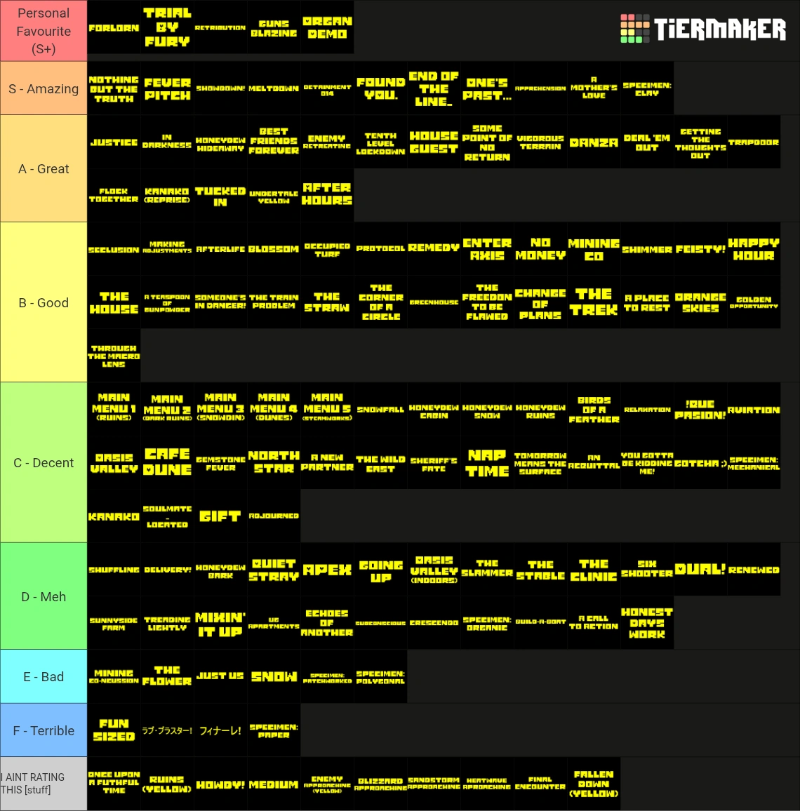OST tier list | Fandom