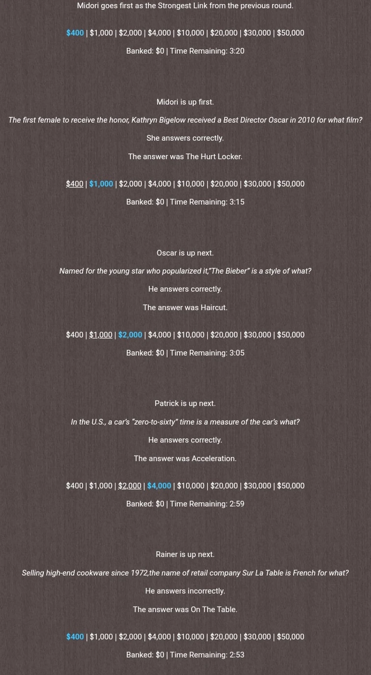 DaPokeMaster122's Weakest Link Championships Round 8 | Fandom