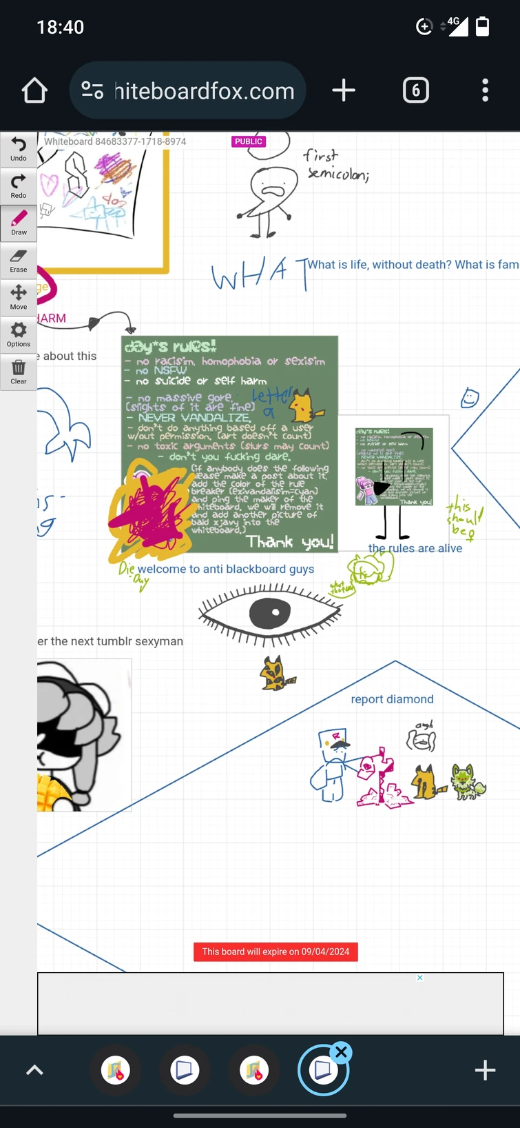 Can anybody link me whiteboards that are happening rn? | Fandom