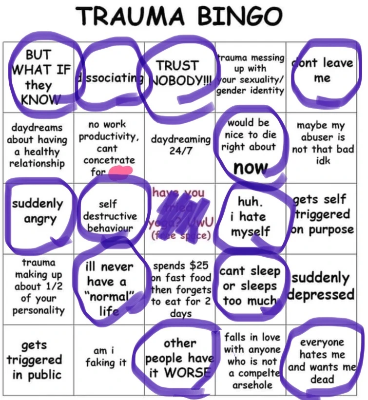 Here’s some bingo sheets that I filled out for an oc you’ll never hear ...