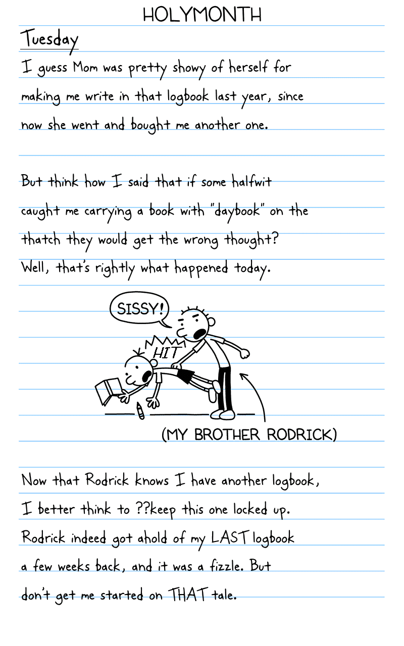 Black And White Pictures Of A Wimpy Rodrick Rules Diary