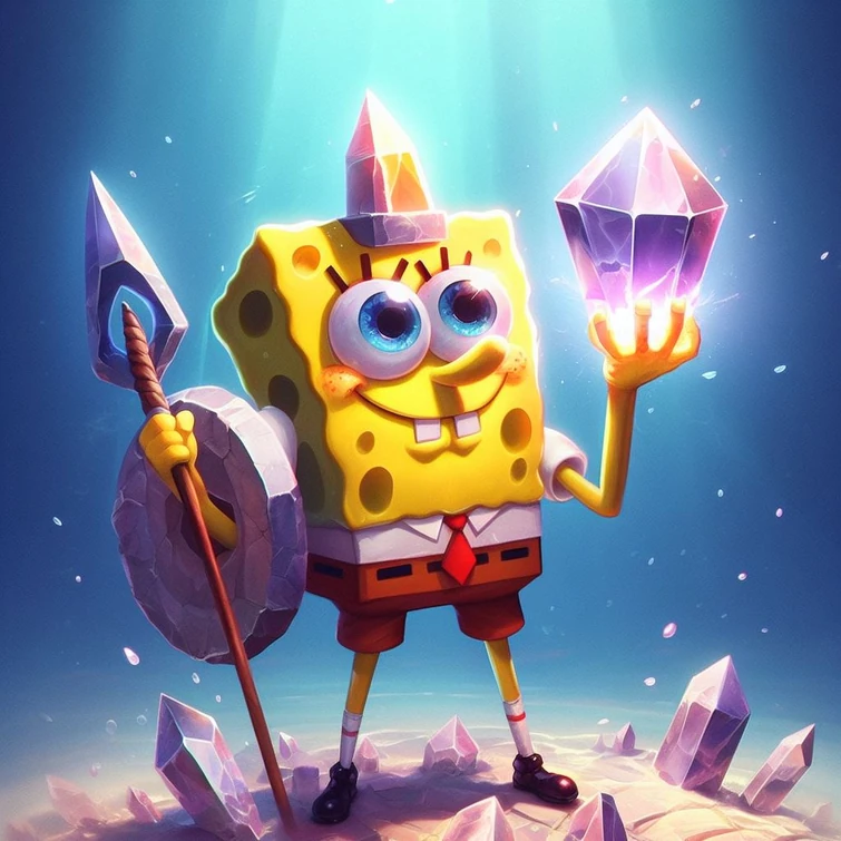 Some AI Art of SpongeBob SquarePants Holding a Crystal | Fandom