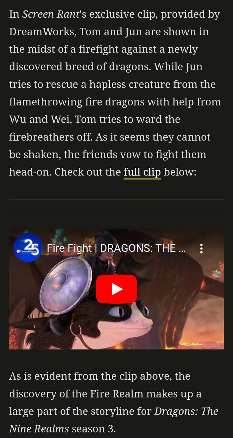 Screen Rant, exclusive Dragons The Nine Realms Season 3 Clip. | Fandom