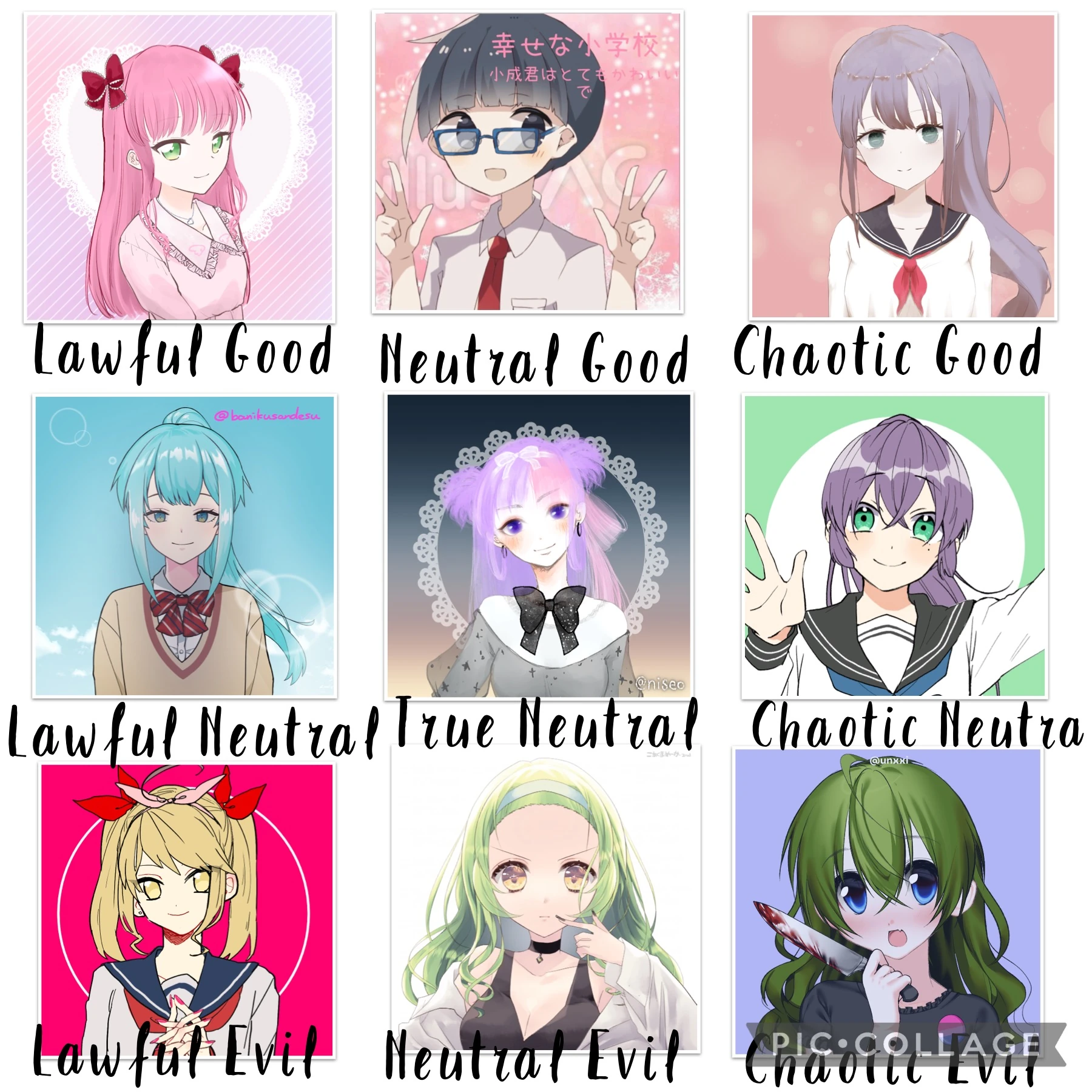 Alignment Chart but it’s 9 of my 1000+ OCs | Fandom