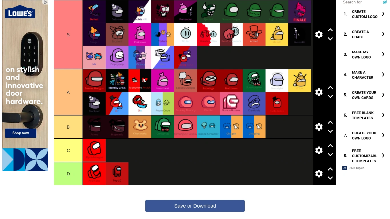 Vs Imposter Tier list | Fandom