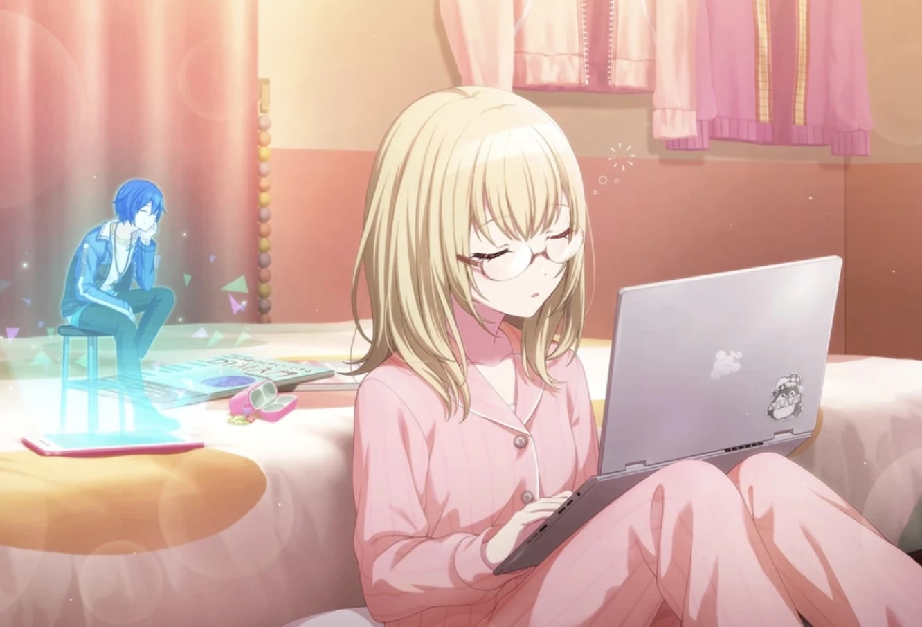 Kaito watches as the sleepy Kohane enters night mode | Fandom