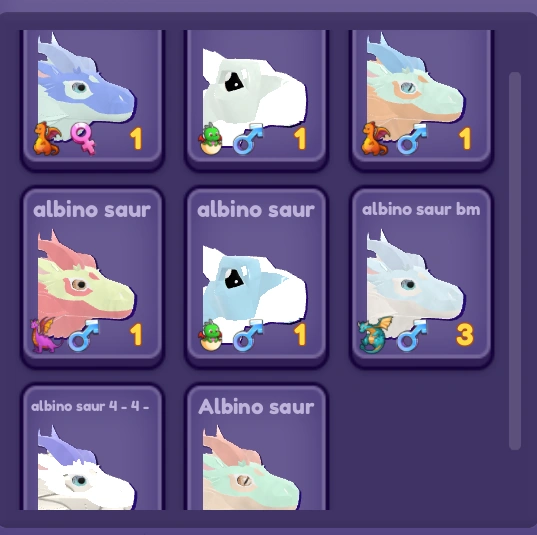 selling/trading a ton of albino saurs | Fandom