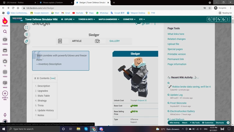 Did you think sledger is a support tower? | Fandom
