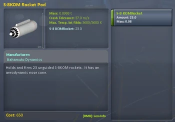 S-8KOM Rocket Pod | BDArmory Wikia | Fandom