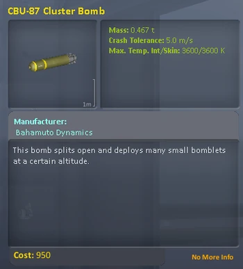 CBU-87 Cluster Bomb | BDArmory Wikia | Fandom