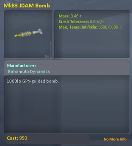 Mk83 JDAM Bomb | BDArmory Wikia | Fandom