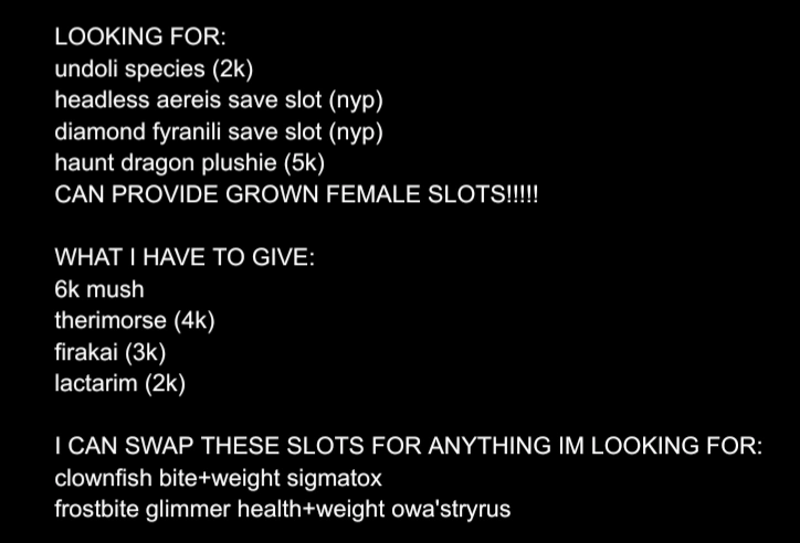 trading for | Fandom