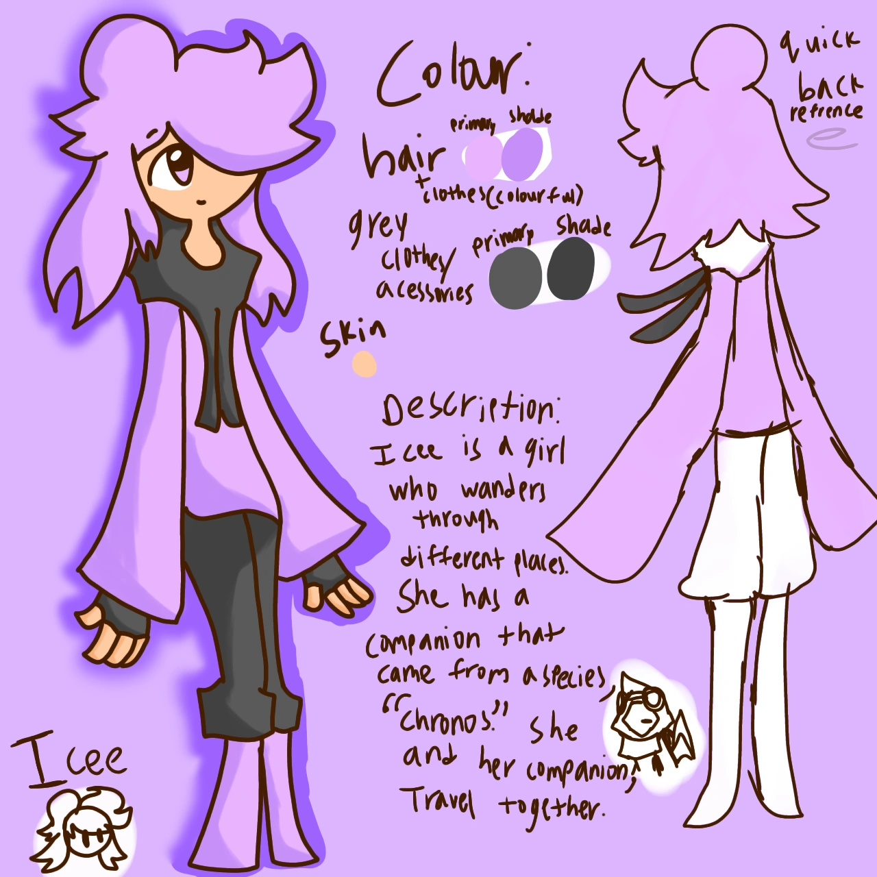 Welp i finally made refrences for my characters i guess (icee and her ...