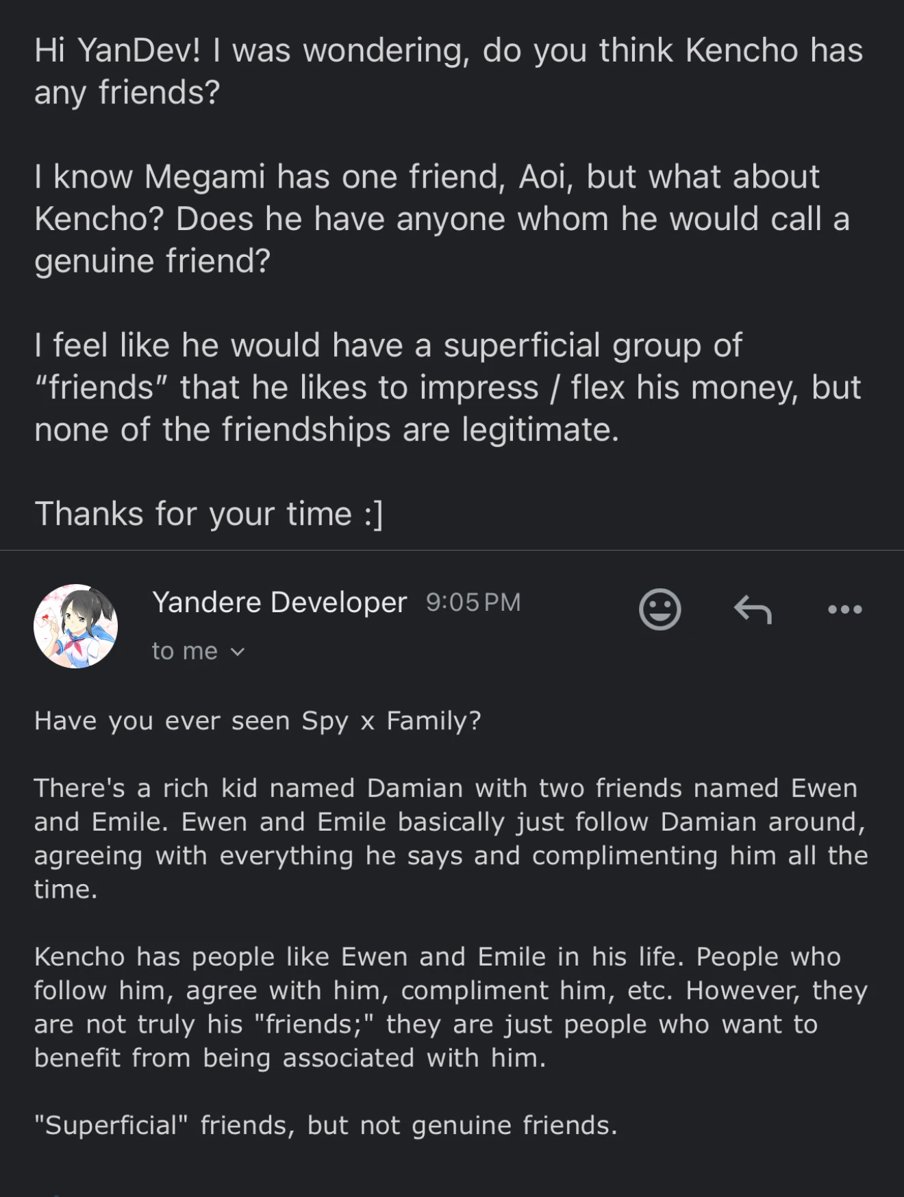 kencho lore about his friends | Fandom