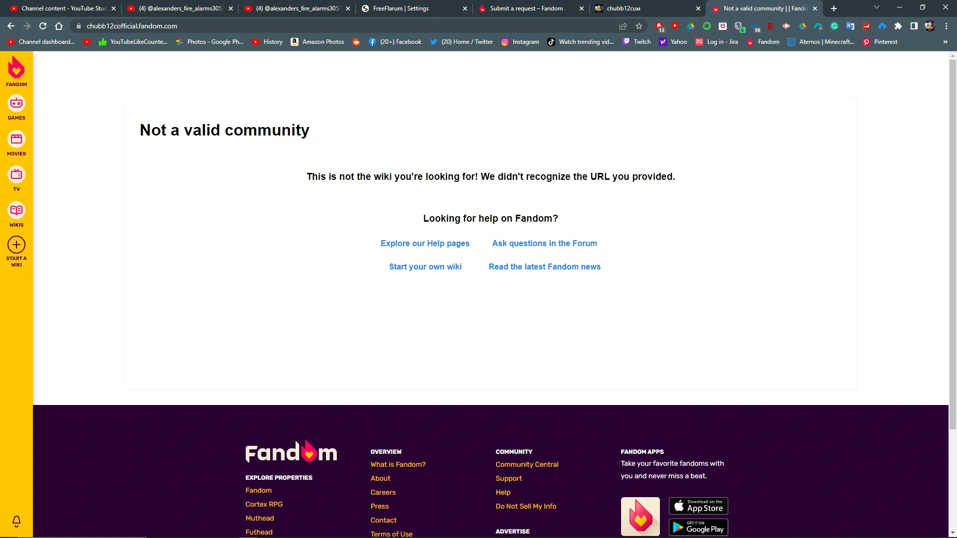 my fandom page link is not working | Fandom