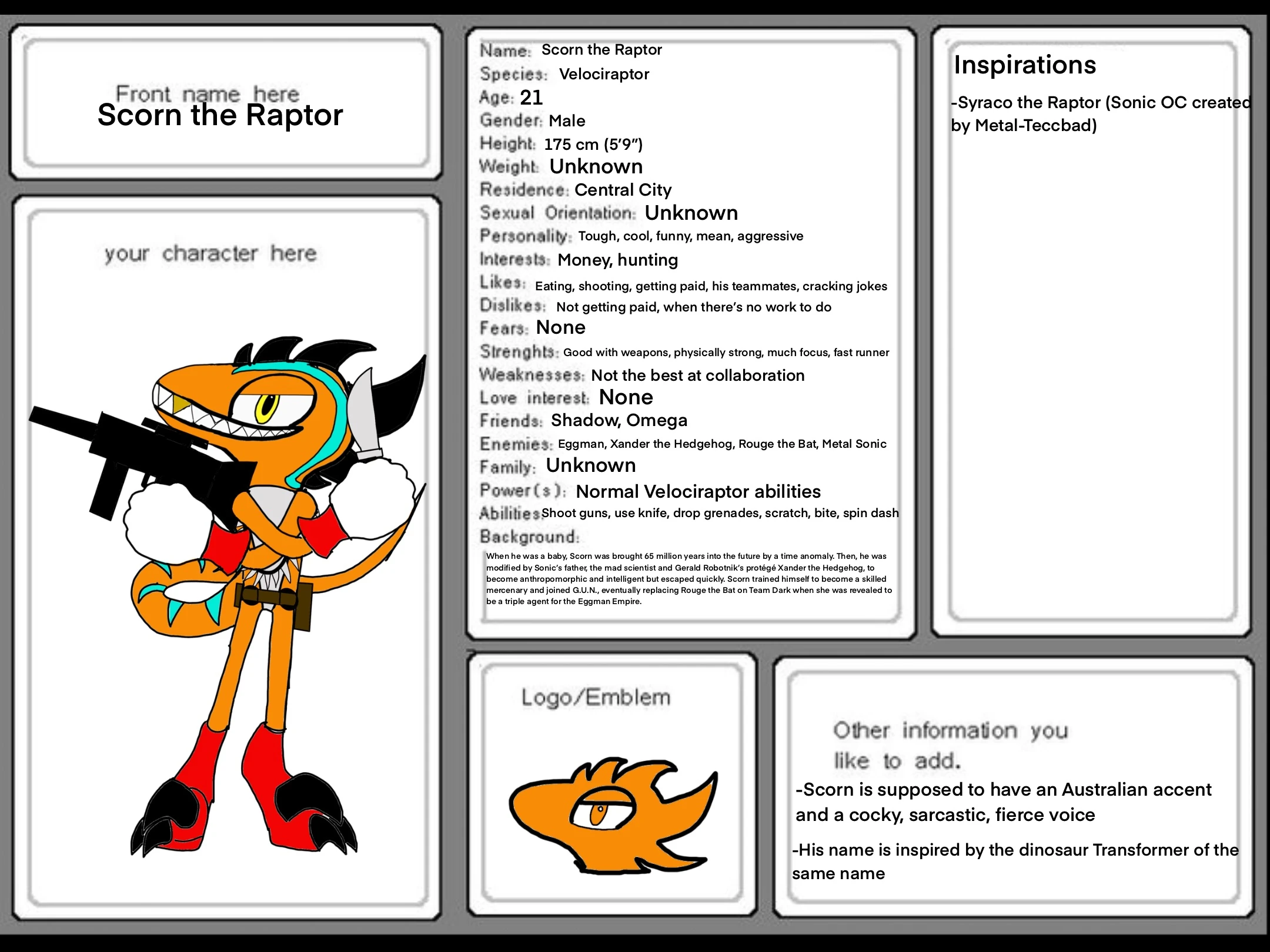 Scorn the Raptor OC Profile | Fandom