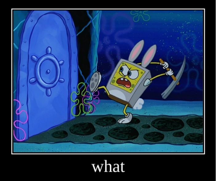 SpongeBob wearing a bunny outfit be like: | Fandom