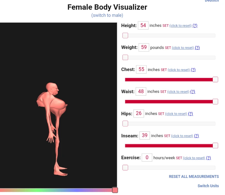 So I made this MONSTROSITY in body visualizer yesterday | Fandom