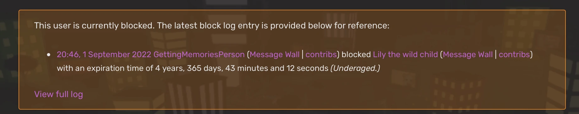 Underaged user | Fandom