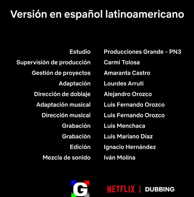 Por favor agreguen estos roles de Cony Madera, Ruth Robles y Romina ...