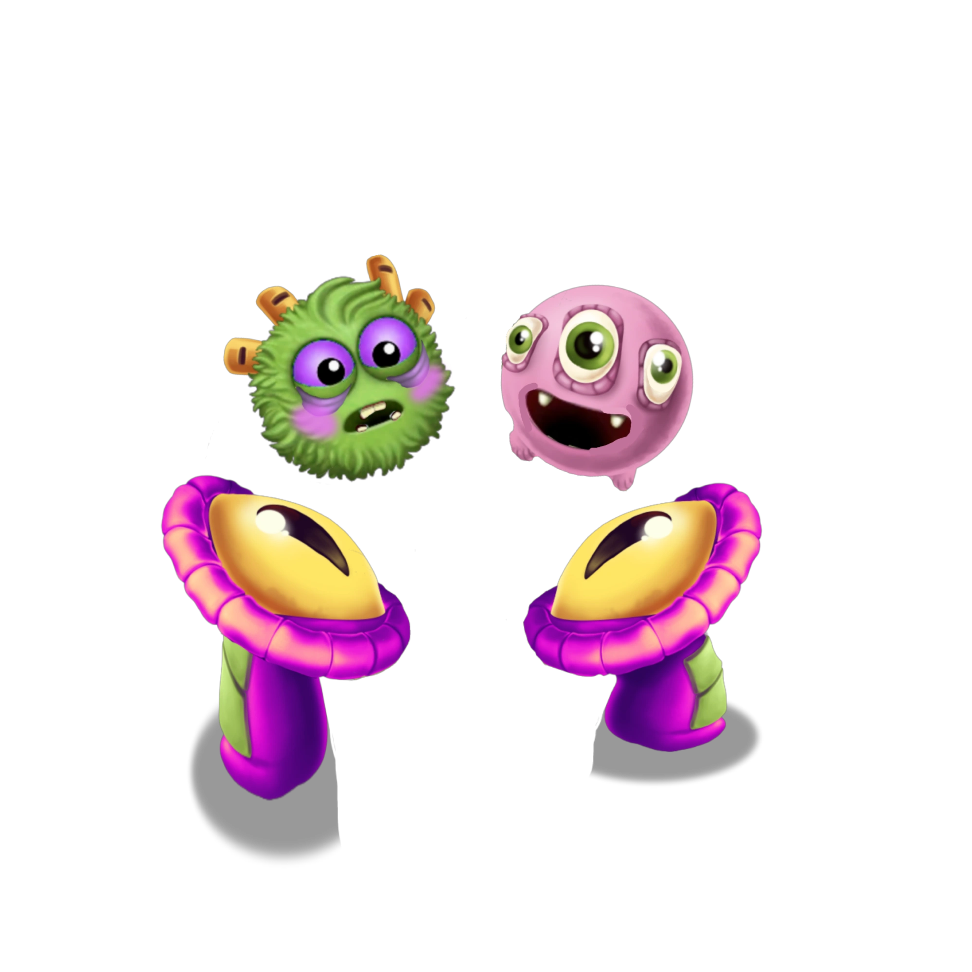 Young Red and purple prismatic thumpies (i messed up the shadows as ...