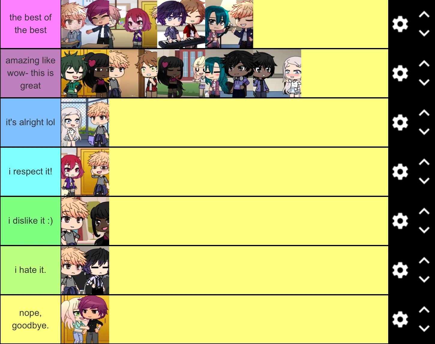 My TMF ship tier list | Fandom