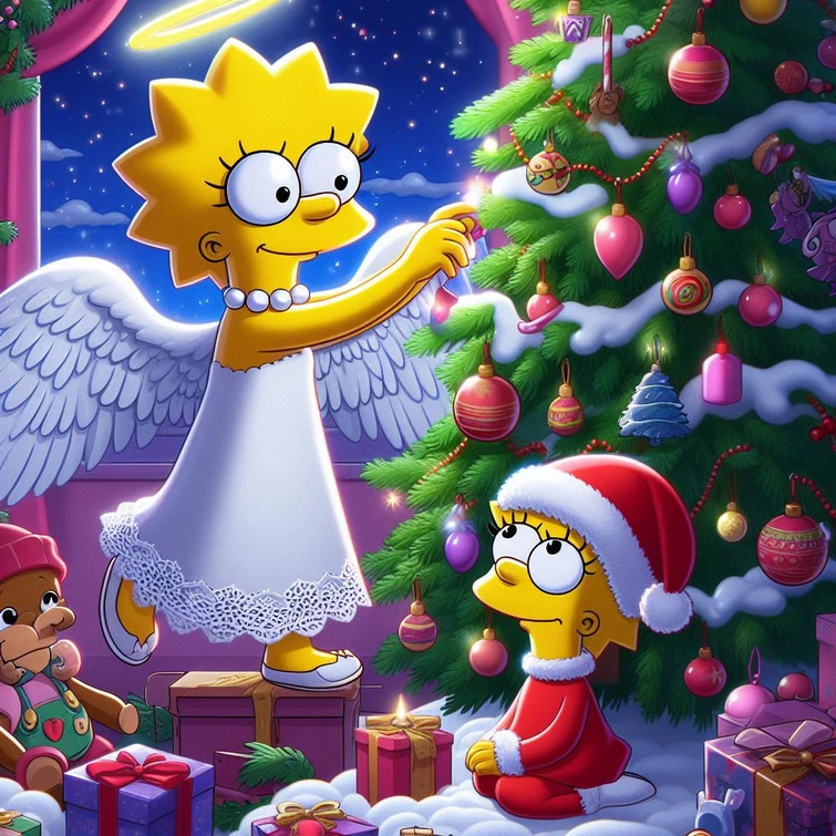 Lisa Simpson as a Christmas Angel Decorating the Christmas Tree | Fandom