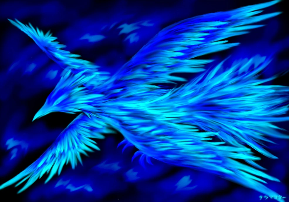 Blue Phoenix Bird Wallpaper