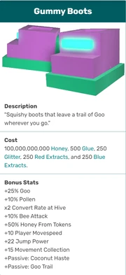 User blog:Beeswarmnoob1000/Gummy Boots | Bee Swarm Simulator Wiki | Fandom