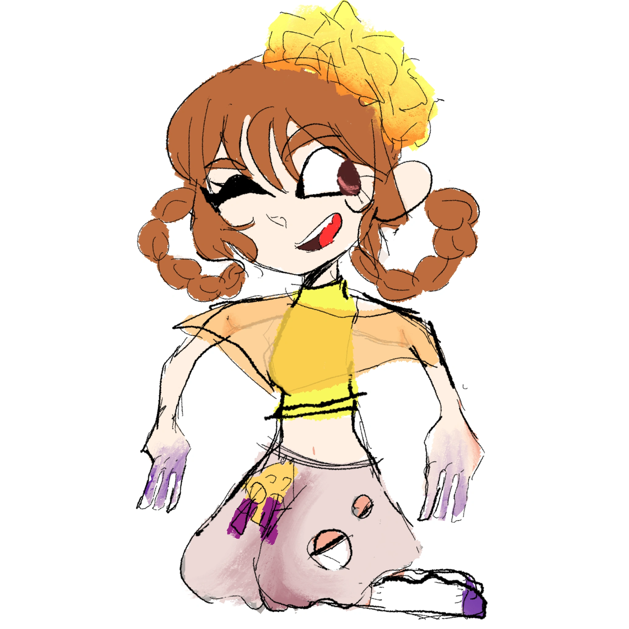 Ran cosplaying as Frye from Splatoon 3 doodle | Fandom